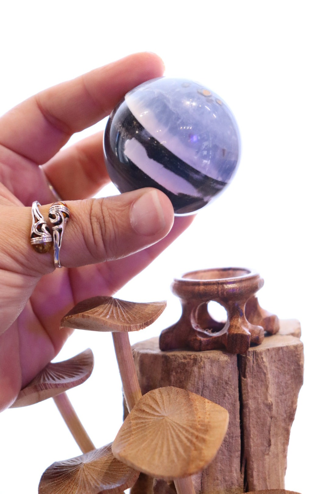 Owyhee Blue Opal Sphere + Stand | 133g – Temporla In Bloom